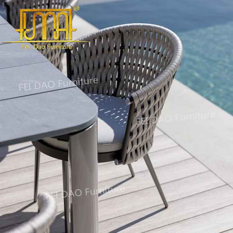 Dining Tables Sets with Rope Woven Chairs -Feidao Furniture