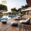 Sun Recliner With Round Ottoman Pool Loungers